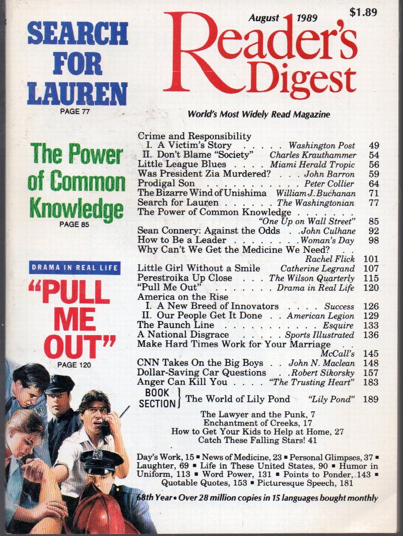 Readers Digest Magazine August 1989
